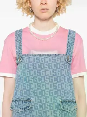 Gcds Monogram Denim Mini Dress