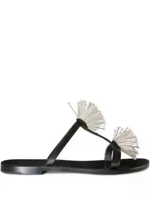 Emilio Pucci Embroidered Slides - Black