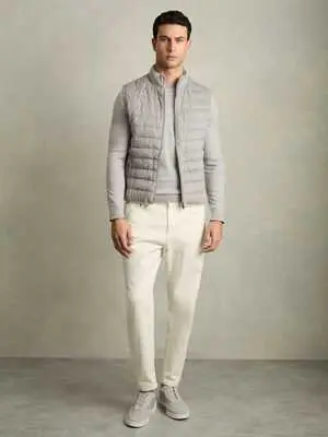 REISS Field Brushed Jersey Quilted Gilet