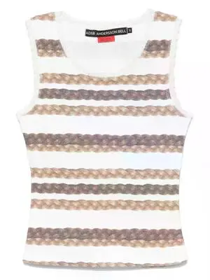 Andersson Bell Hair Braid-stripe Tank Top - White