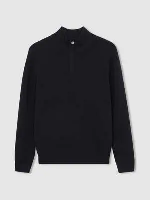 REISS Edison Merino Wool Half-zip Jumper