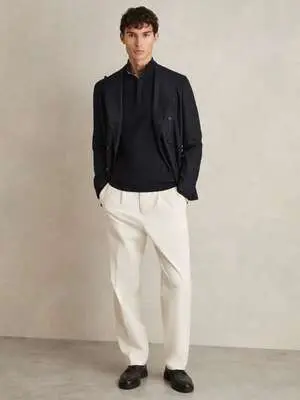 REISS Edison Merino Wool Half-zip Jumper