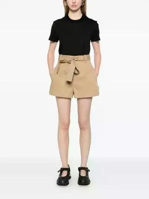Moncler Crochet-accent Cotton T-shirt - Black