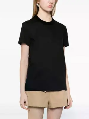 Moncler Crochet-accent Cotton T-shirt - Black