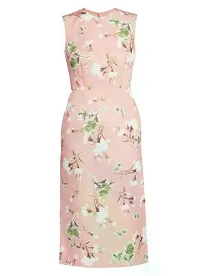Pink Floral Midi Dresses