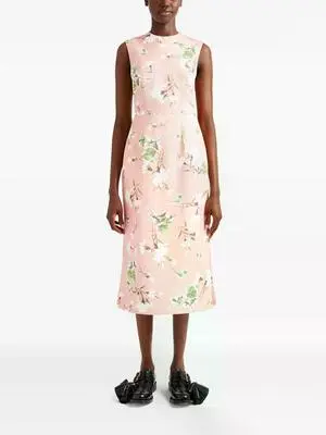 Erdem Floral-print Midi Dress - Pink