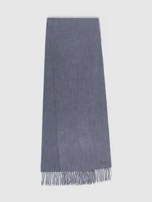 REISS Picton Wool And Cashmere Scarf - Indigo Melange