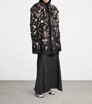 Balenciaga Wool Tailored Brooches Jacket