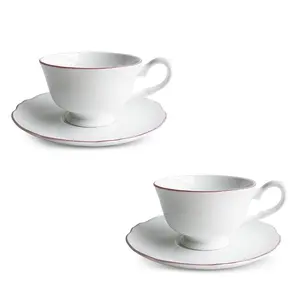 TWIG NEW YORK Amelie Espresso Cup & Saucer, Set Of 2 - Pink/white