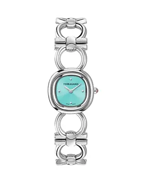FERRAGAMO Ferragamo Double Gancini Watch Blue/silver