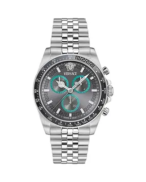 Versace Greca Chrono Wave Chronograph Watch - Gray/silver