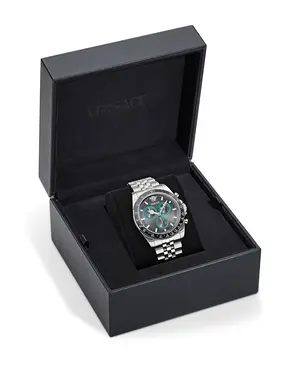 Versace Greca Chrono Wave Chronograph Watch - Gray/silver