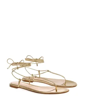 GIANVITO ROSSI Gwyneth Flat - Gold Nappa Leather