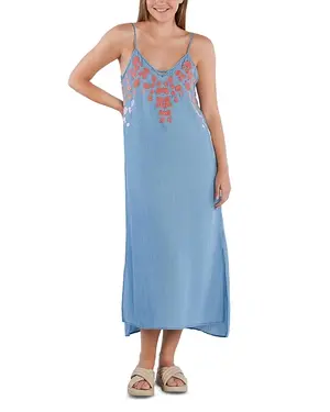BILLY T Flower Garden Slip Dress - Denim