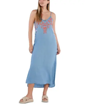 BILLY T Embroidered Floral Slip Dress