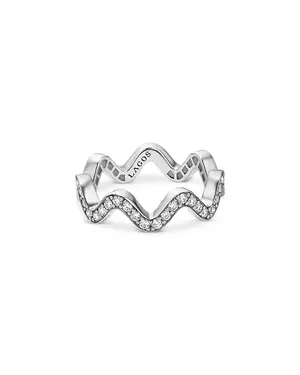 Lagos Sterling Caviar Spark Diamond Wavy Eternity Band