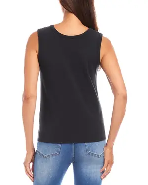 Karen Kane Tie Front Tank Top - Navy
