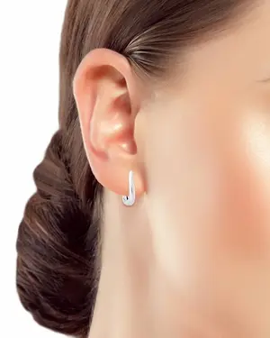 Aqua Curvy Huggie Hoop Earrings