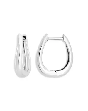 Aqua Curvy Huggie Hoop Earrings