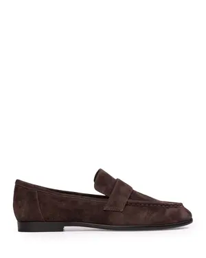 BLACK SUEDE STUDIO Loafer Flats - Hot Fudge