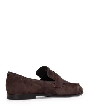 BLACK SUEDE STUDIO Loafer Flats - Hot Fudge