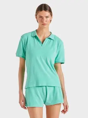 Hunza G Terry Towelling Polo - Mint