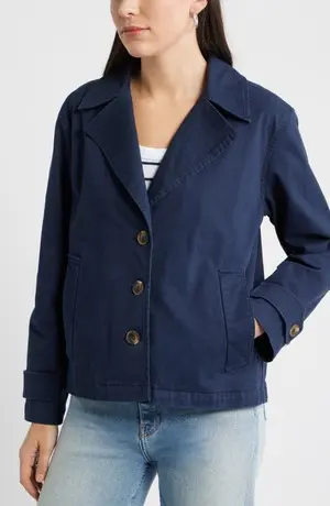 Caslon Swing Trench Coat - Navy Still