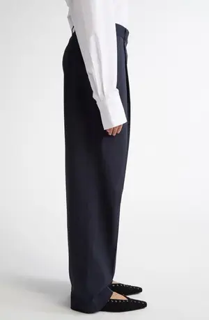 TOTEME Pleated Straight-leg Trousers - Nightfall
