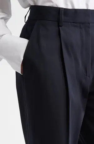TOTEME Pleated Straight-leg Trousers - Nightfall