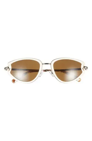 Tory Burch 53mm Cat Eye Sunglasses - Ivory / Ochre