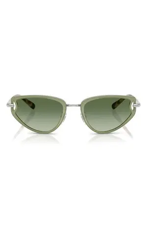 Tory Burch Tory Burch 53mm Cat Eye Sunglasses Milky Green / Green Gradient