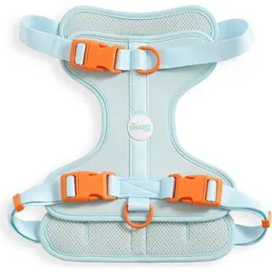 THE LICKER STORE Arlo Adjustable Soft Padded No Pull Pet Harness With 3 Buckles And 3 Leash Clips - Light Blue