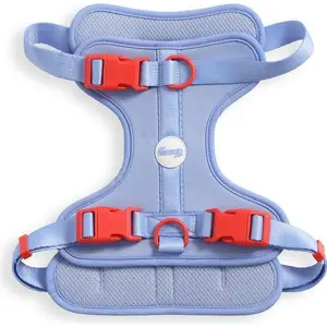 THE LICKER STORE Arlo Adjustable Soft Padded No Pull Pet Harness With 3 Buckles And 3 Leash Clips - Periwinkle
