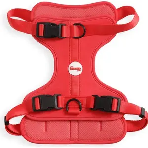 THE LICKER STORE Arlo Adjustable Soft Padded No Pull Pet Harness With 3 Buckles And 3 Leash Clips - Red