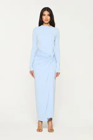 DASKA Athena Twist Maxi Dress - Blue