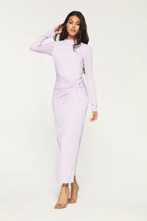 DASKA Athena Twist Maxi Dress - Lilac