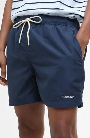 Barbour Staple Logo Swim Trunks - Navy Blue
