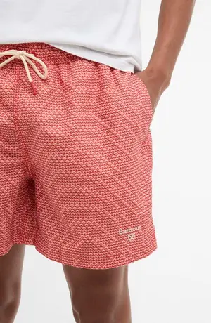 Barbour Shell Swim Trunks - Red
