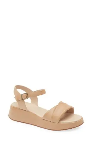 CHOCOLAT BLU Elly Platform Wedge Sandal - Sand Leather