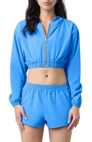 FLORENCE BY MILLS Front Zip Hooded Crop Track Jacket - Regatta