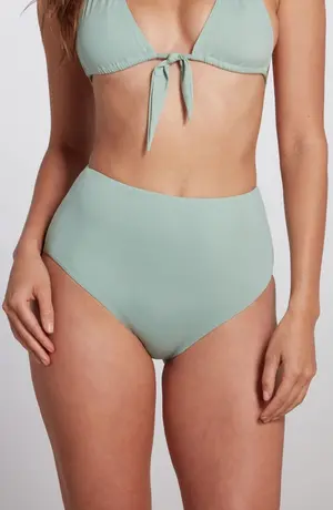 SAUIPE Maya High Waisted Bikini Bottom - Sage Green
