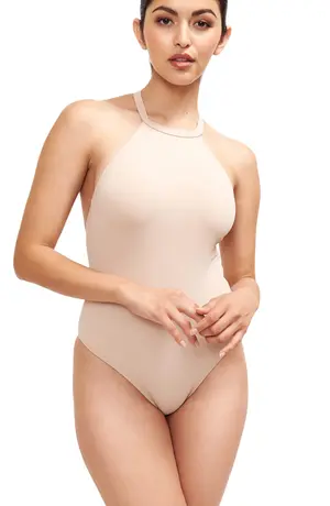 SAUIPE Denise High Neck One Piece Swimsuit - Camel
