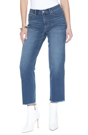 Blue Revival Mid Rise Bottoms For Women