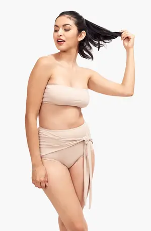 SAUIPE Giovanna Strapless Bikini Top - Camel
