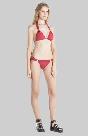 SAUIPE Nina Halter Bikini Top With Pads - Terracotta