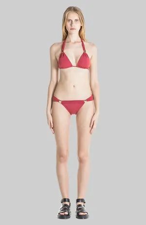 SAUIPE Nina Halter Bikini Top With Pads - Terracotta