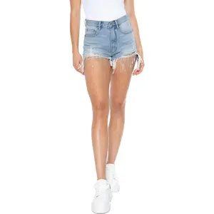 BLUE REVIVAL Embellished Denim Shorts - Angel Falls