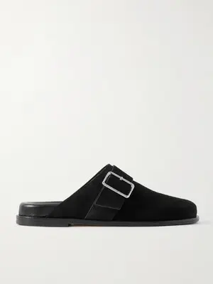 AeydĒ Finja Buckled Suede Mules