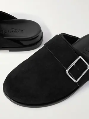 AeydĒ Finja Buckled Suede Mules