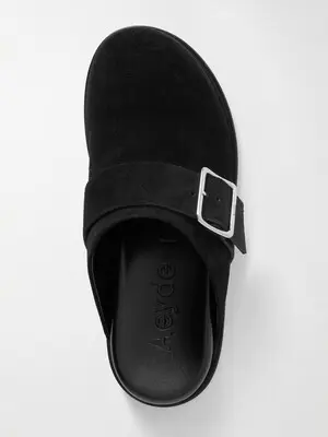 AeydĒ Finja Buckled Suede Mules